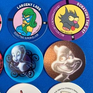 Warner Bros. | Toys | Vintage 9s Pogs Set Simpsons Casper Wonder Woman ...